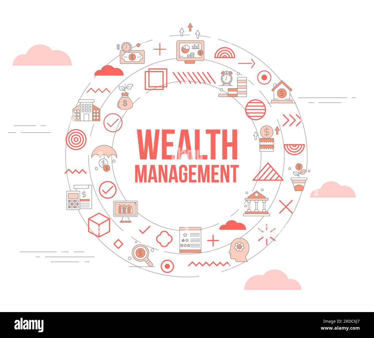 wealth management concept with icon set template banner and circle ...
