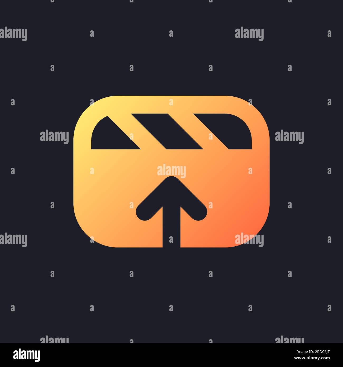 Export Video File Orange Solid Gradient Ui Icon For Dark Theme Stock Vector Image And Art Alamy
