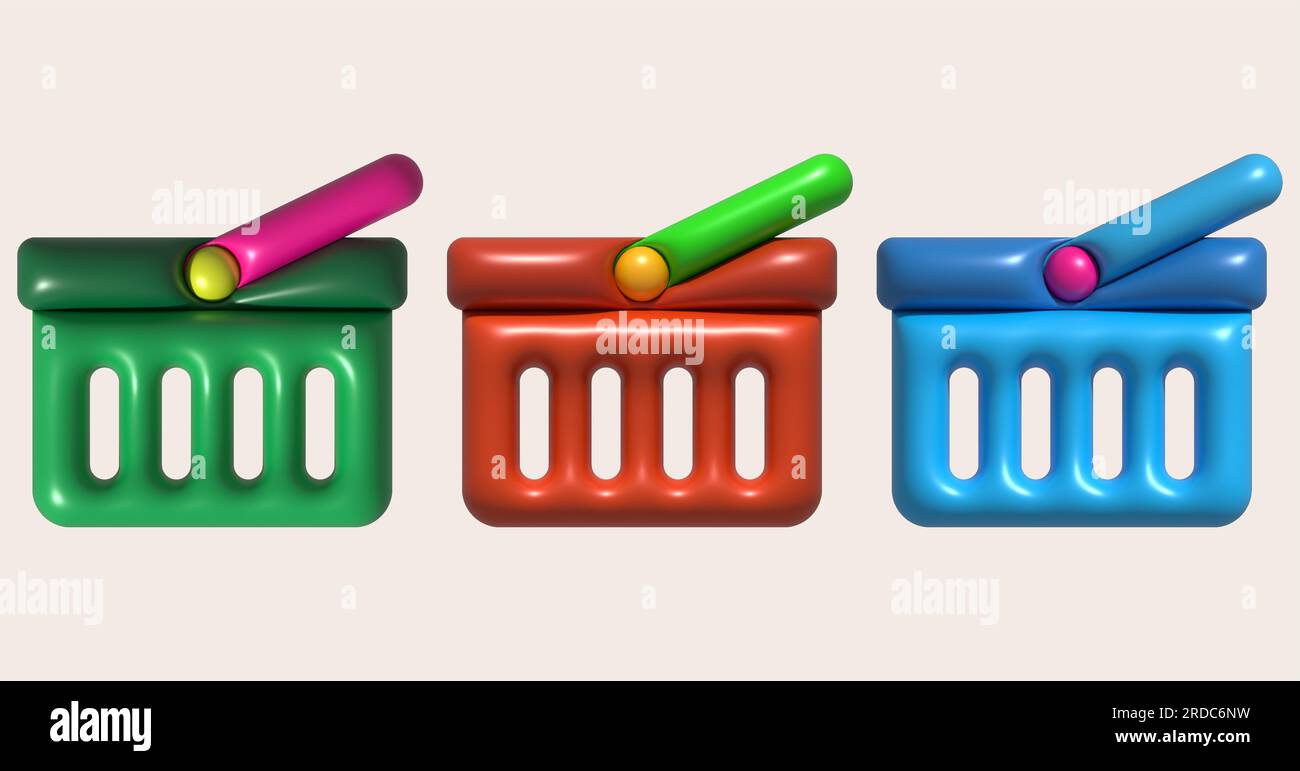 3d illustration empty shopping cart Stock Vector Image & Art - Alamy