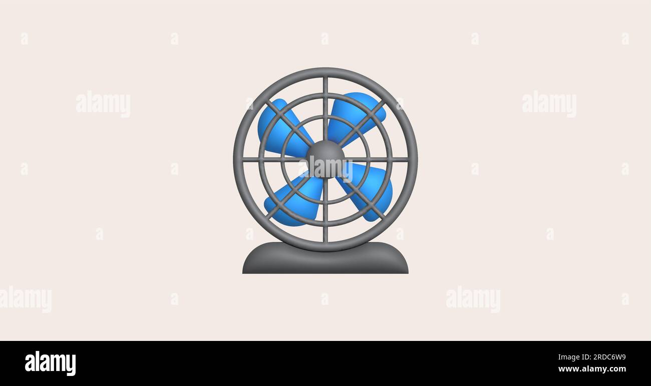 3d illustration electric fan icon for graphic design and decorative ...