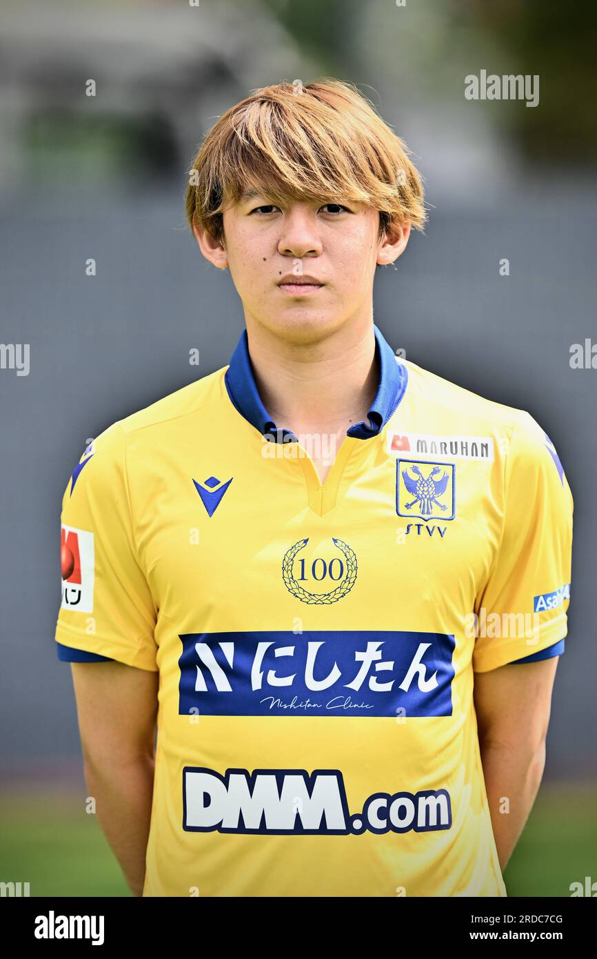 Sint Truiden, Belgium. 20th July, 2023. STVV's Rihito Yamamoto poses ...