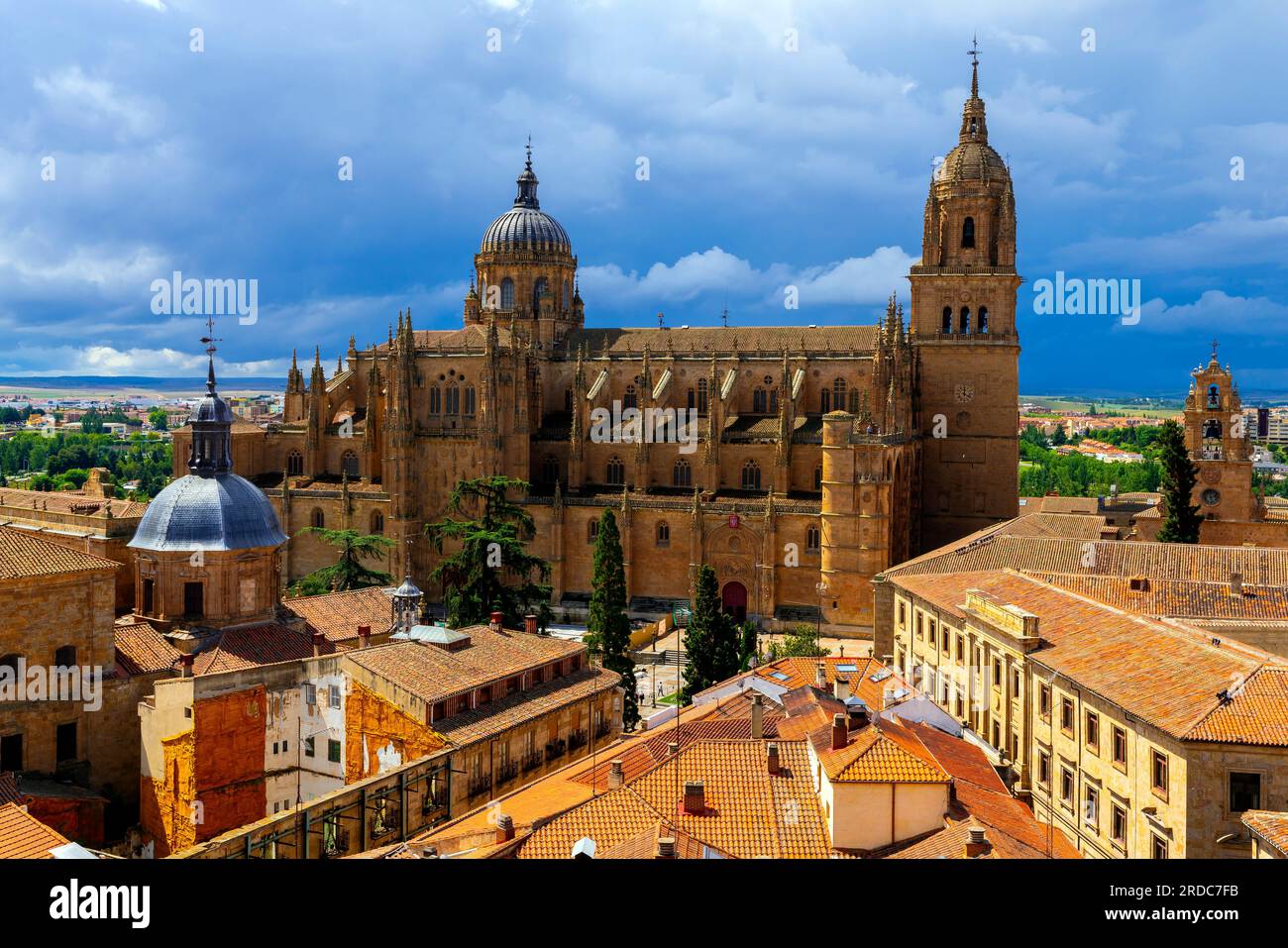 Elevated view of Salamanca old town, Spain. The capital of the Province ...