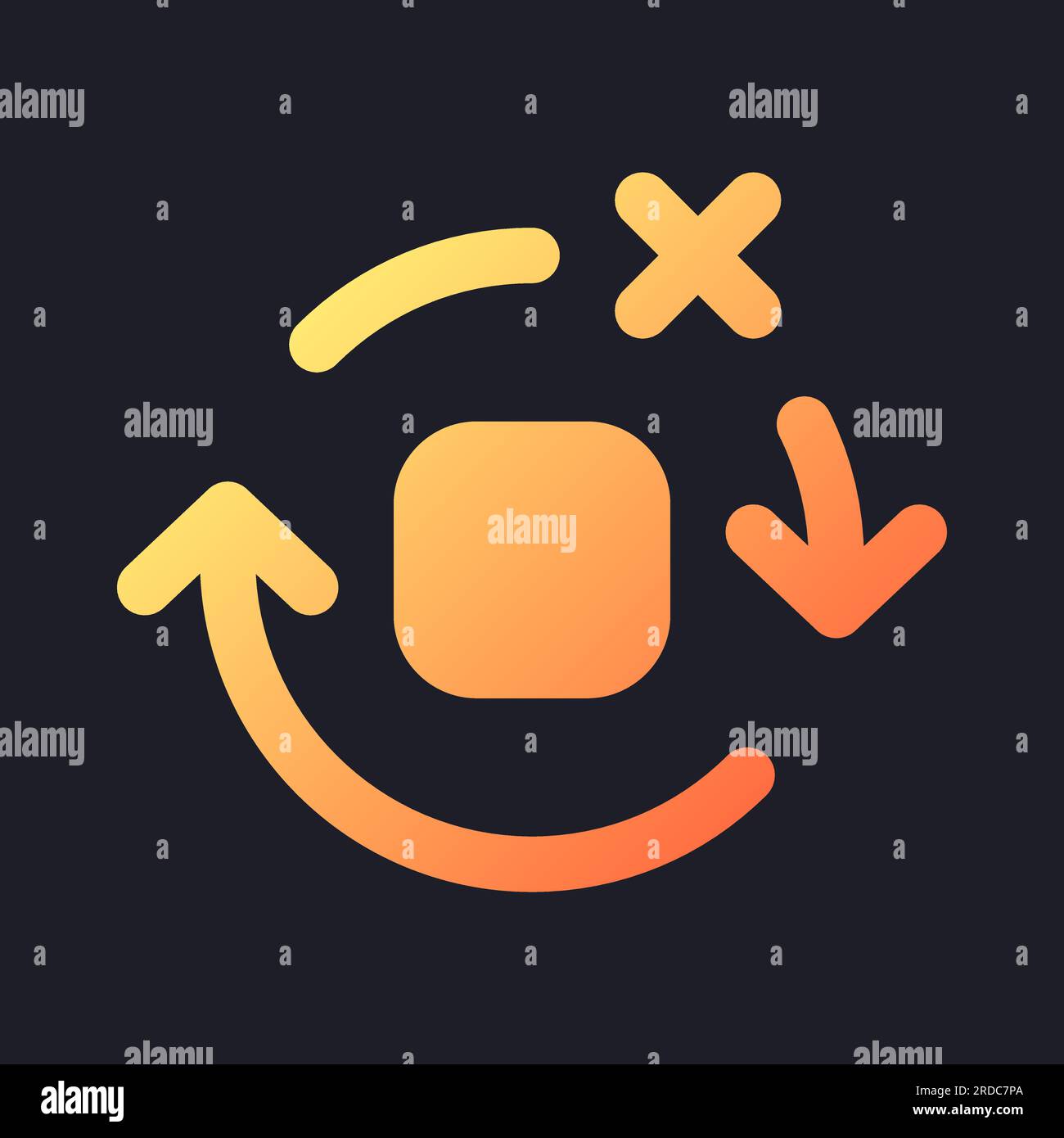 Remove spinning effect orange solid gradient ui icon for dark theme Stock Vector Image & Art - Alamy