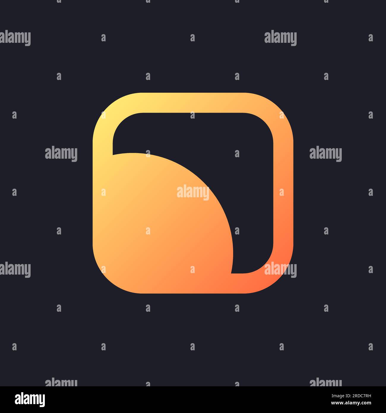 Color saturation orange solid gradient ui icon for dark theme Stock ...
