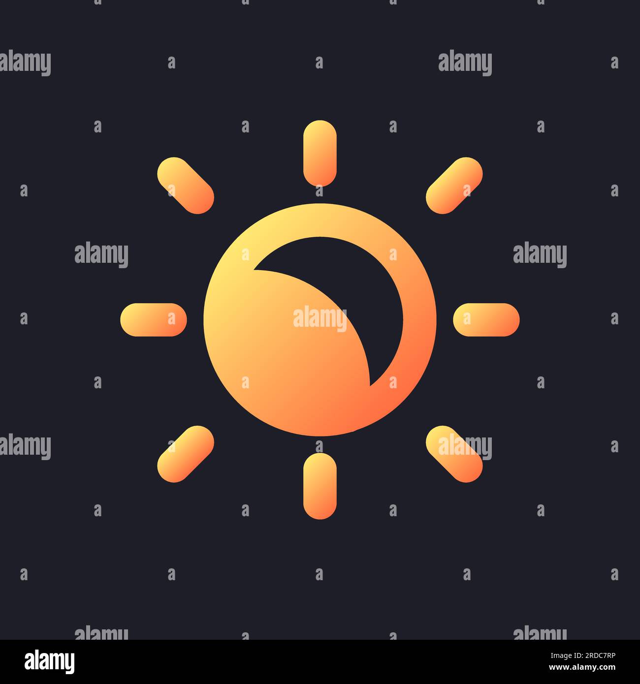 Lightness level orange solid gradient ui icon for dark theme Stock ...