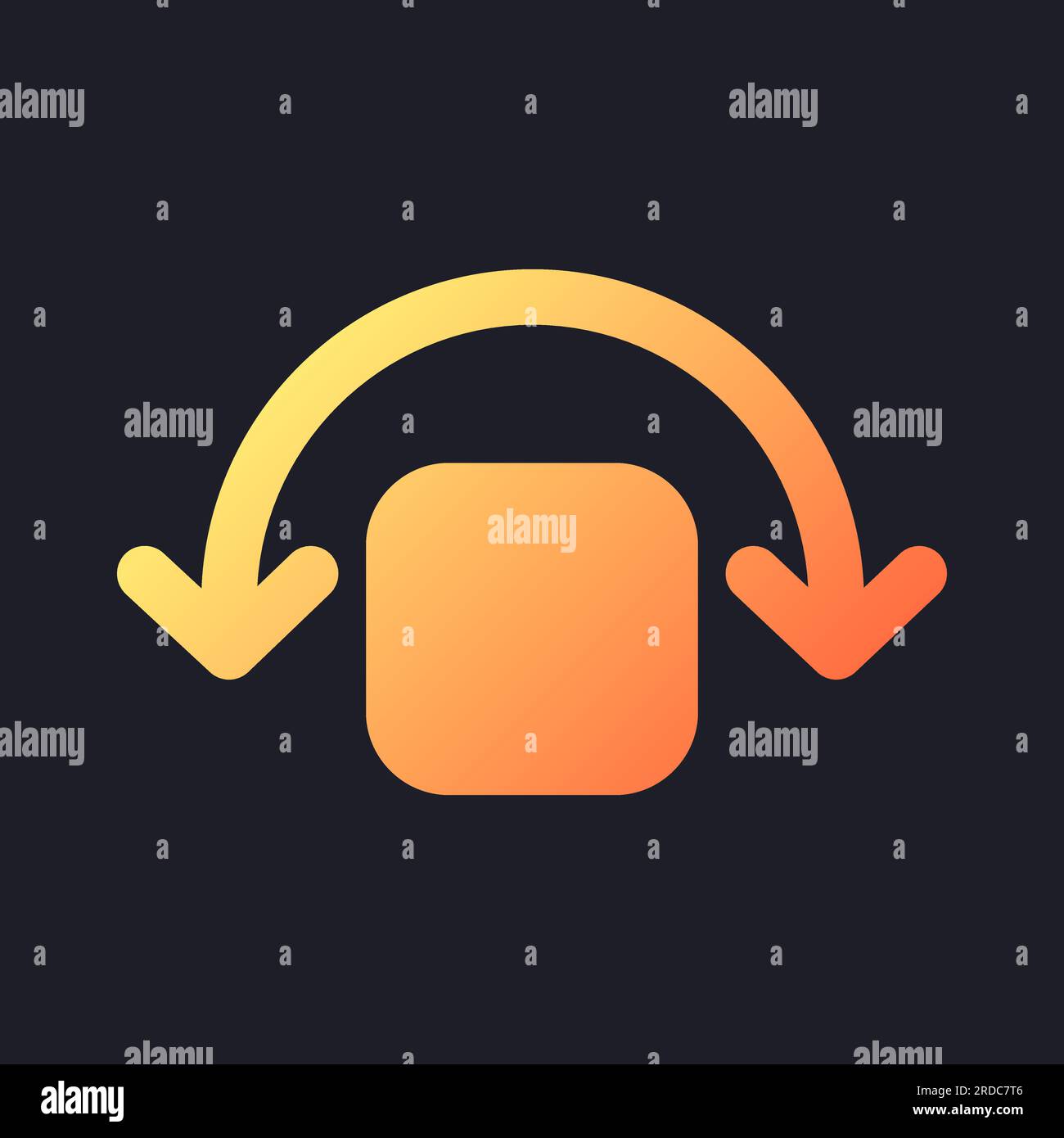 Wobble animation orange solid gradient ui icon for dark theme Stock ...