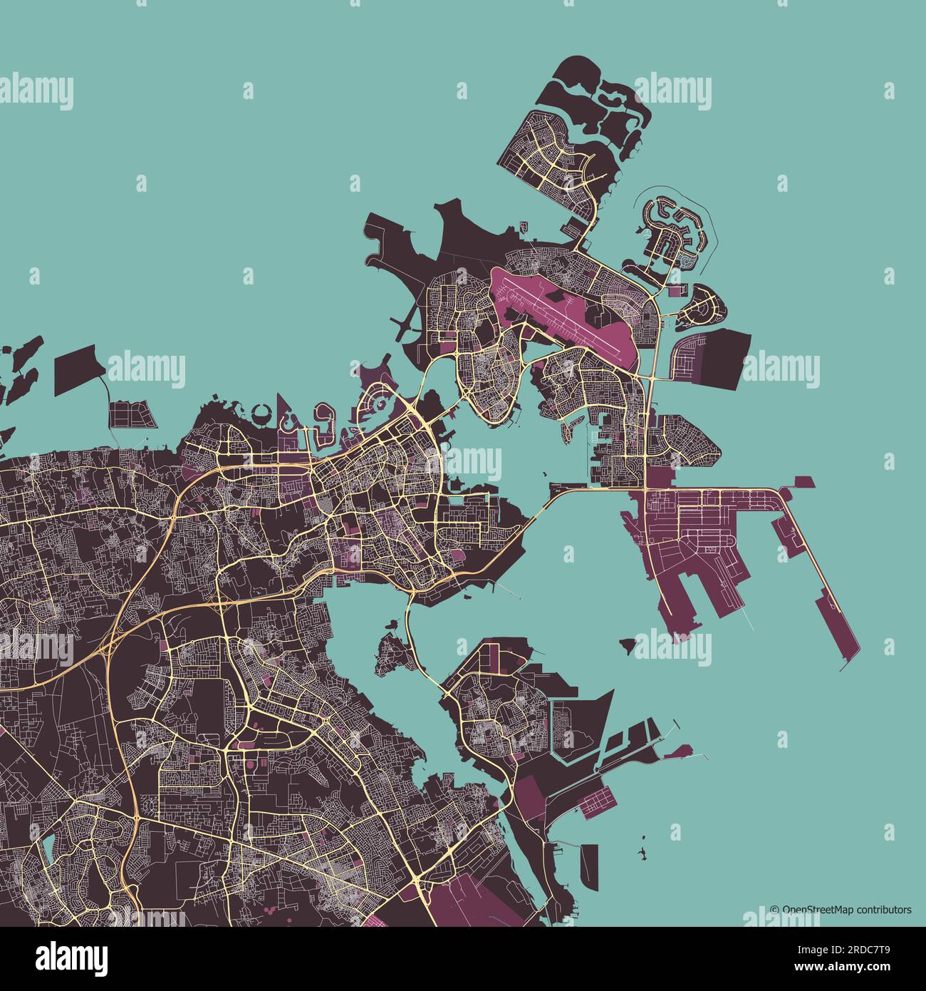 Vector city map of Manama Bahrain Stock Vector Image & Art - Alamy