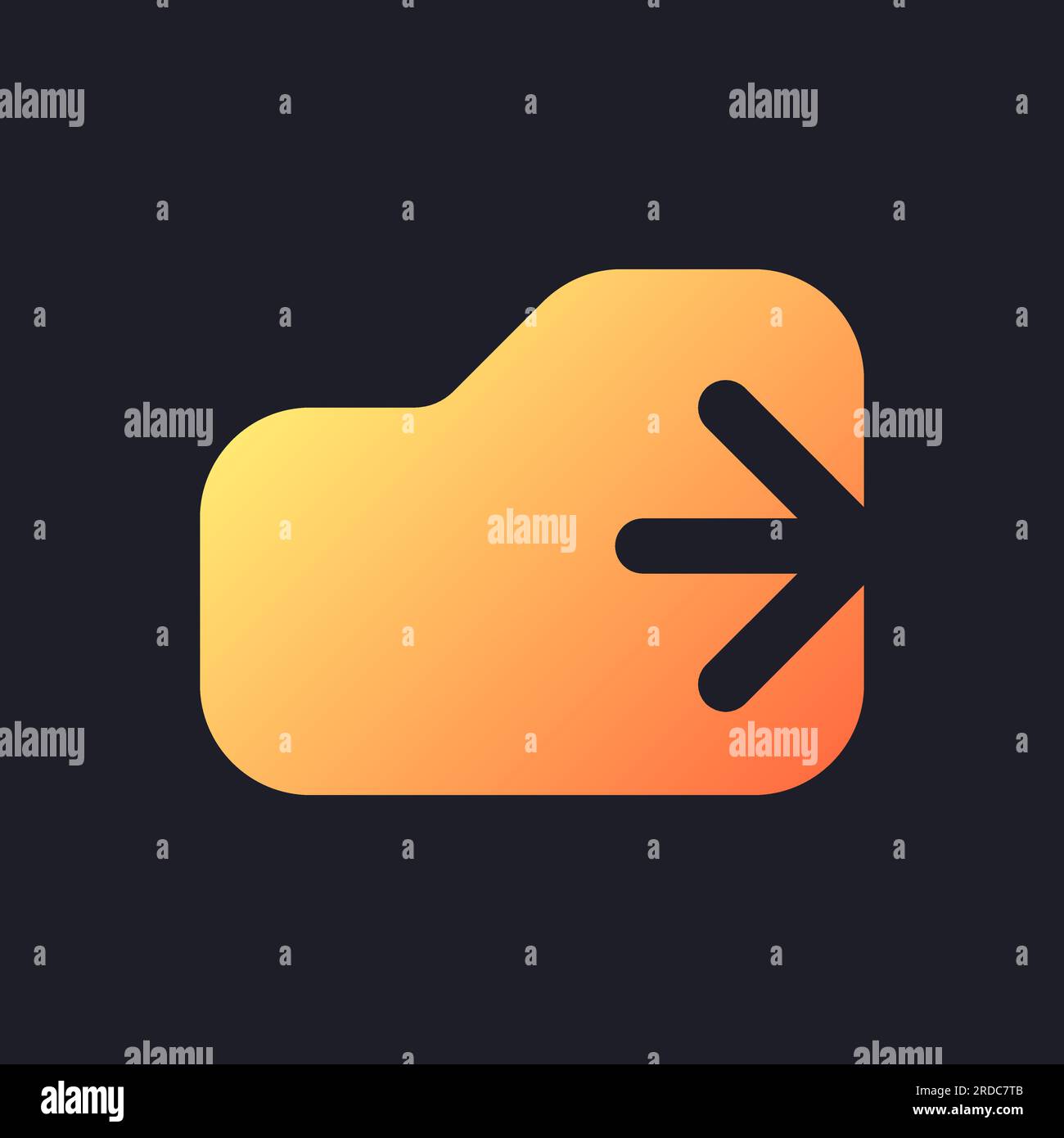 Logout orange solid gradient ui icon for dark theme Stock Vector Image ...