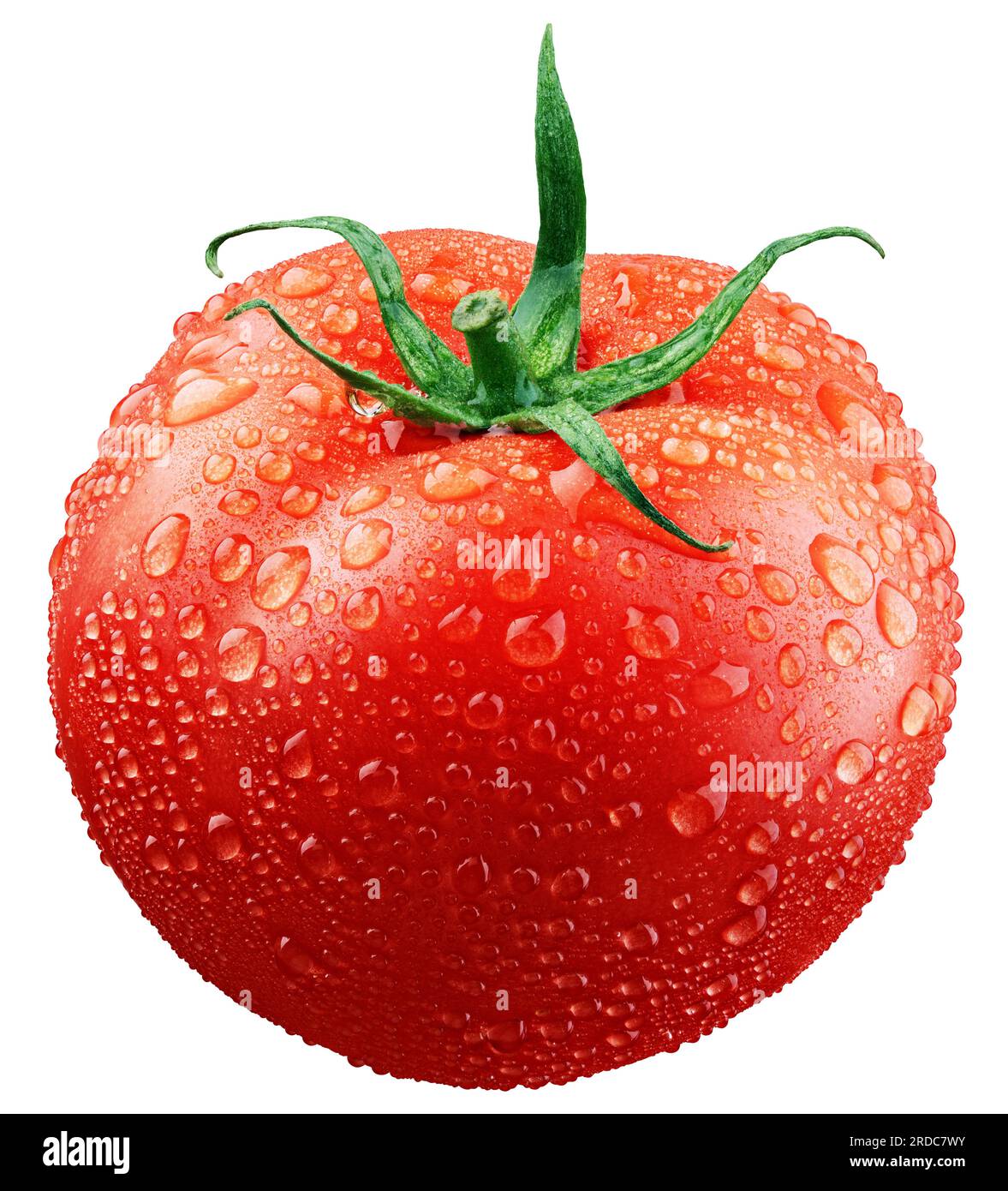 Wet red tomatoes isolated on white background with clipping path. Fresh ...