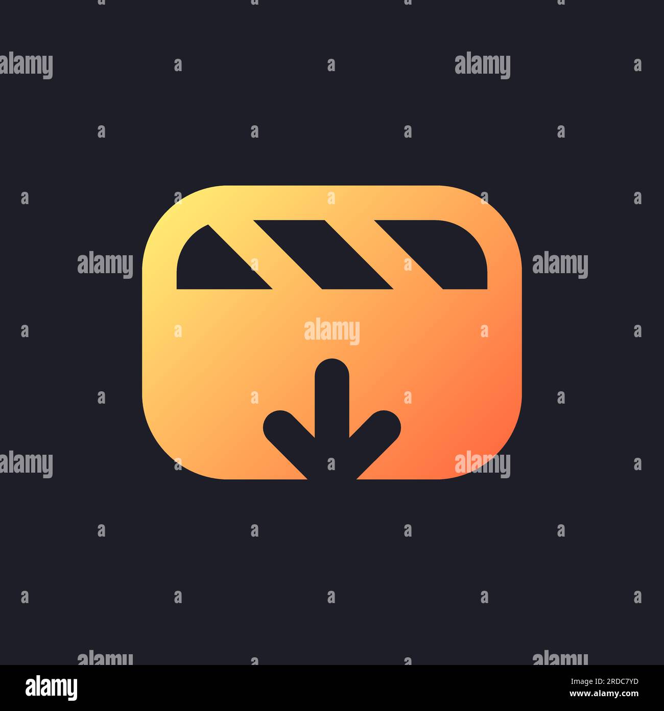 Import video file orange solid gradient ui icon for dark theme Stock Vector Image & Art - Alamy
