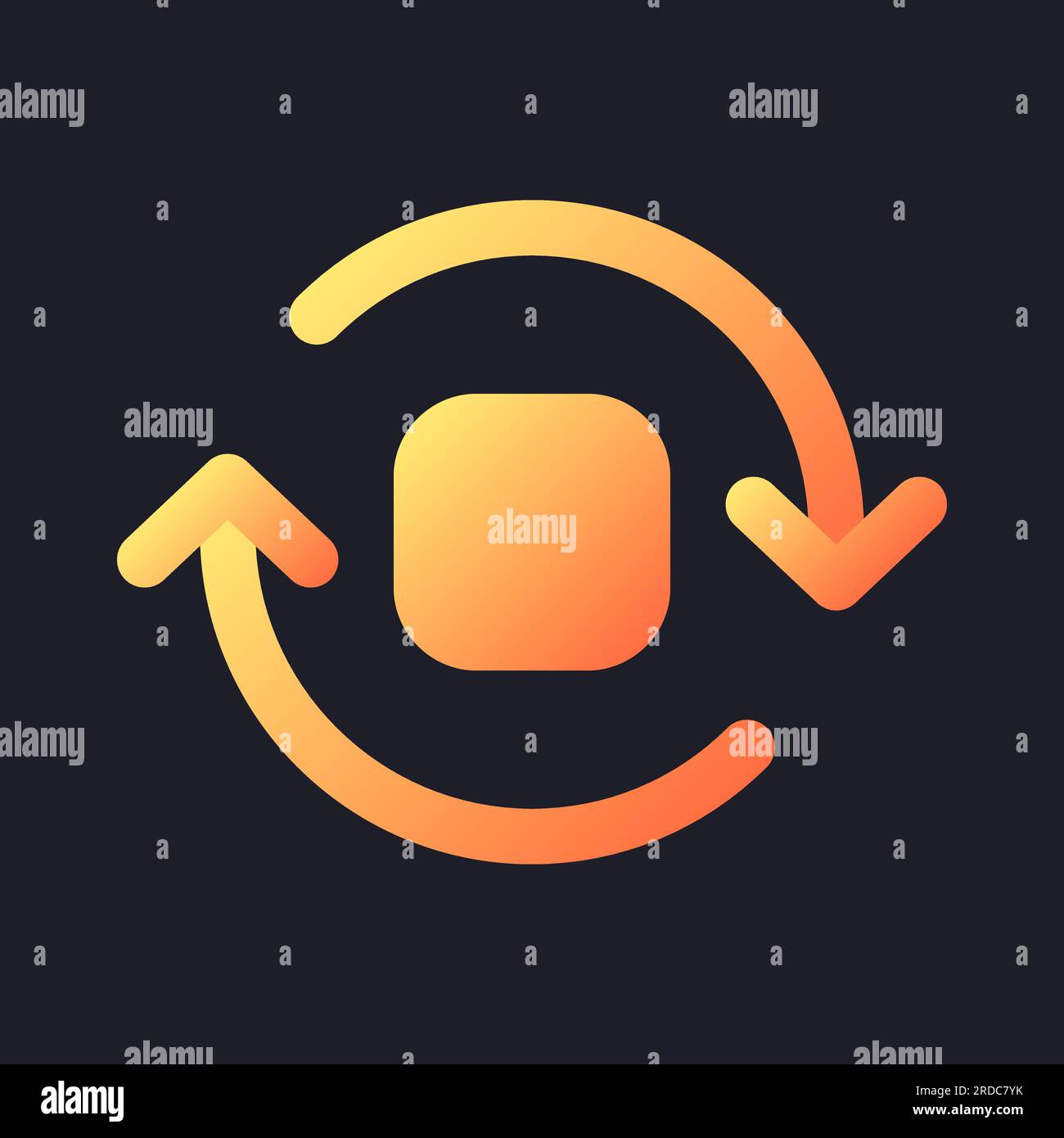 Spin animation orange solid gradient ui icon for dark theme Stock ...