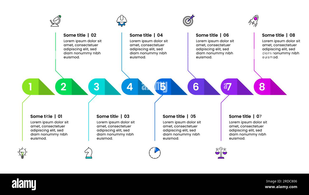 Infographic template with icons and 8 options or steps. Abstract line. Can be used for workflow ...