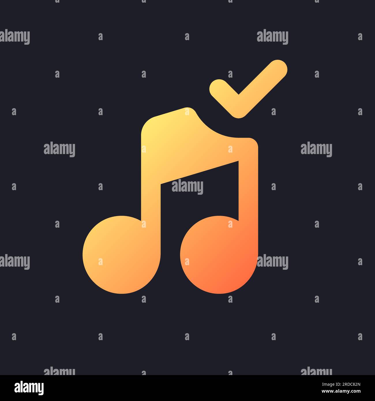 Confirmed music orange solid gradient ui icon for dark theme Stock ...