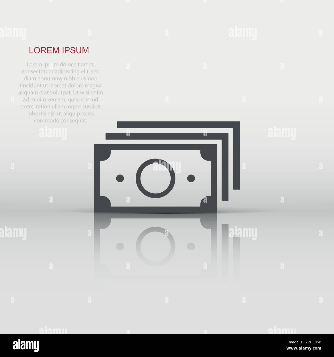 Money stack icon in flat style. Exchange cash vector illustration on ...