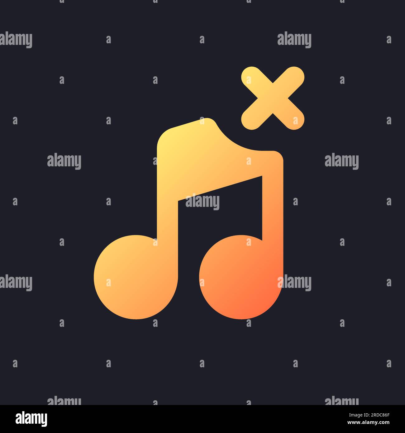 Remove audio track orange solid gradient ui icon for dark theme Stock ...