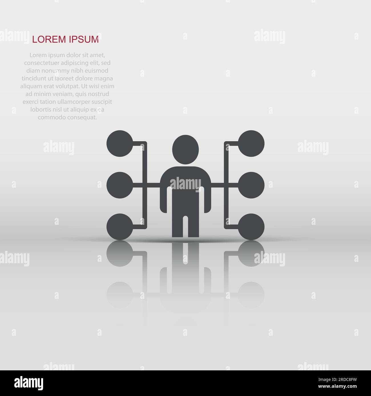 Corporate organization chart with business people vector icon in flat ...