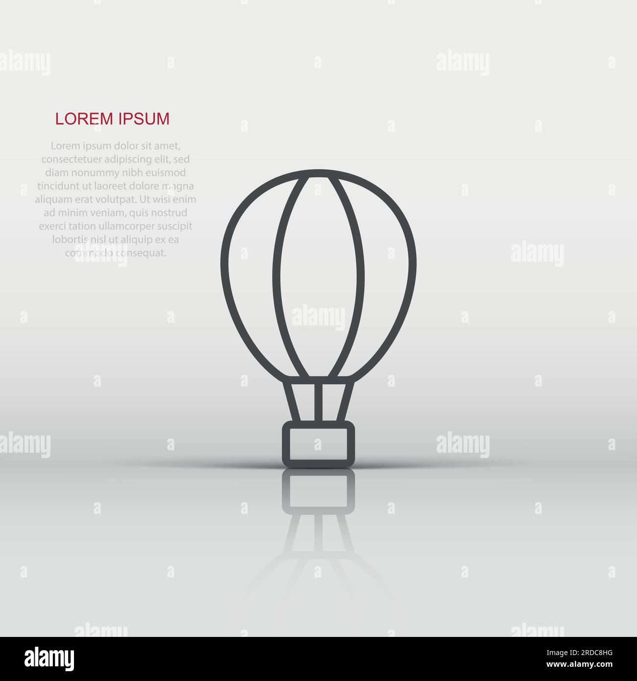 Air balloon icon in flat style. Aerostat vector illustration on white ...