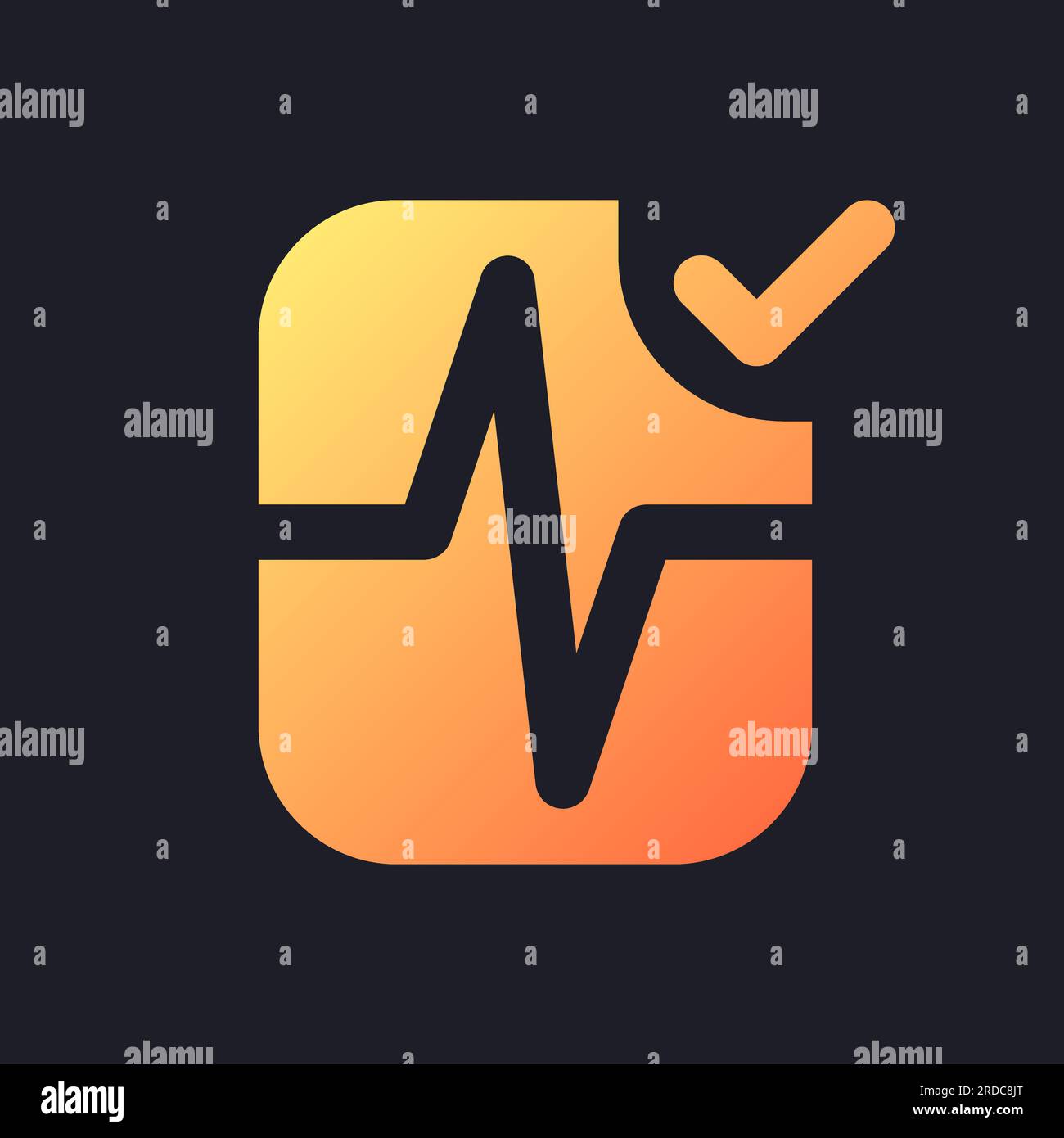 Heartbeat animation effect applying orange solid gradient ui icon for dark theme Stock Vector ...