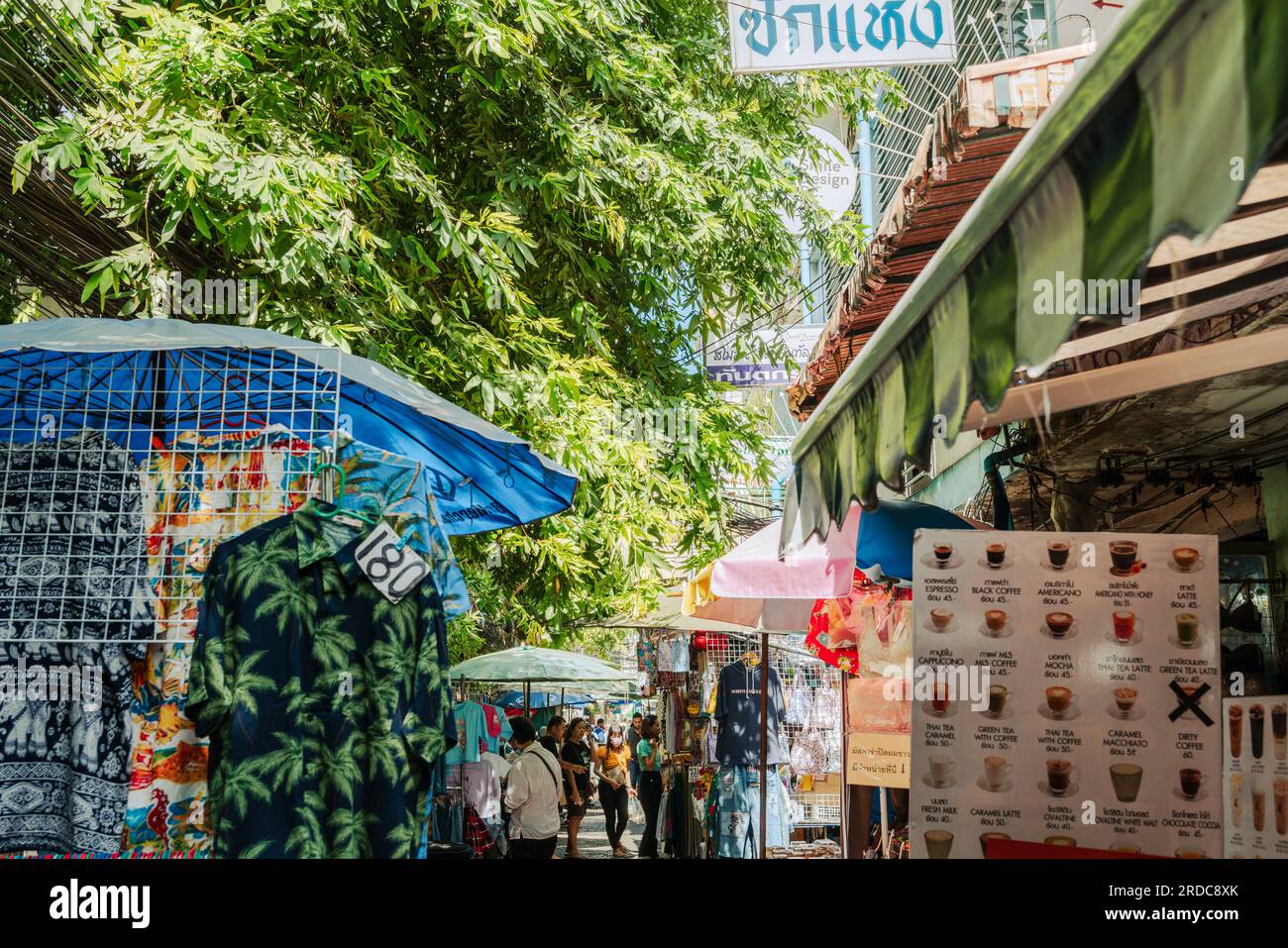 Bangkok, Thailand - June 29, 2023 : Silom local street market alley ...