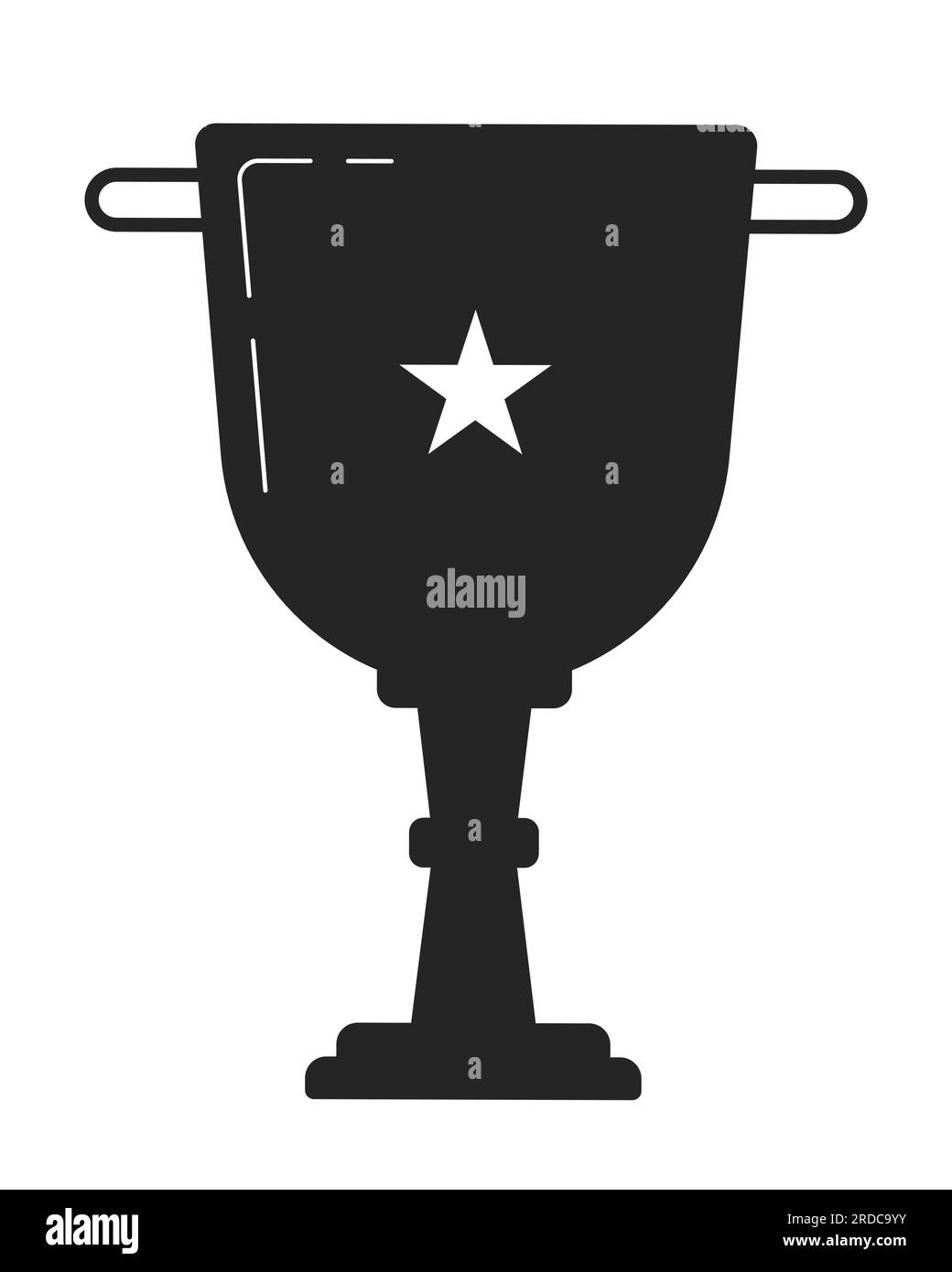 Star Trophy Cup Flat Monochrome Isolated Vector Object Stock Vector