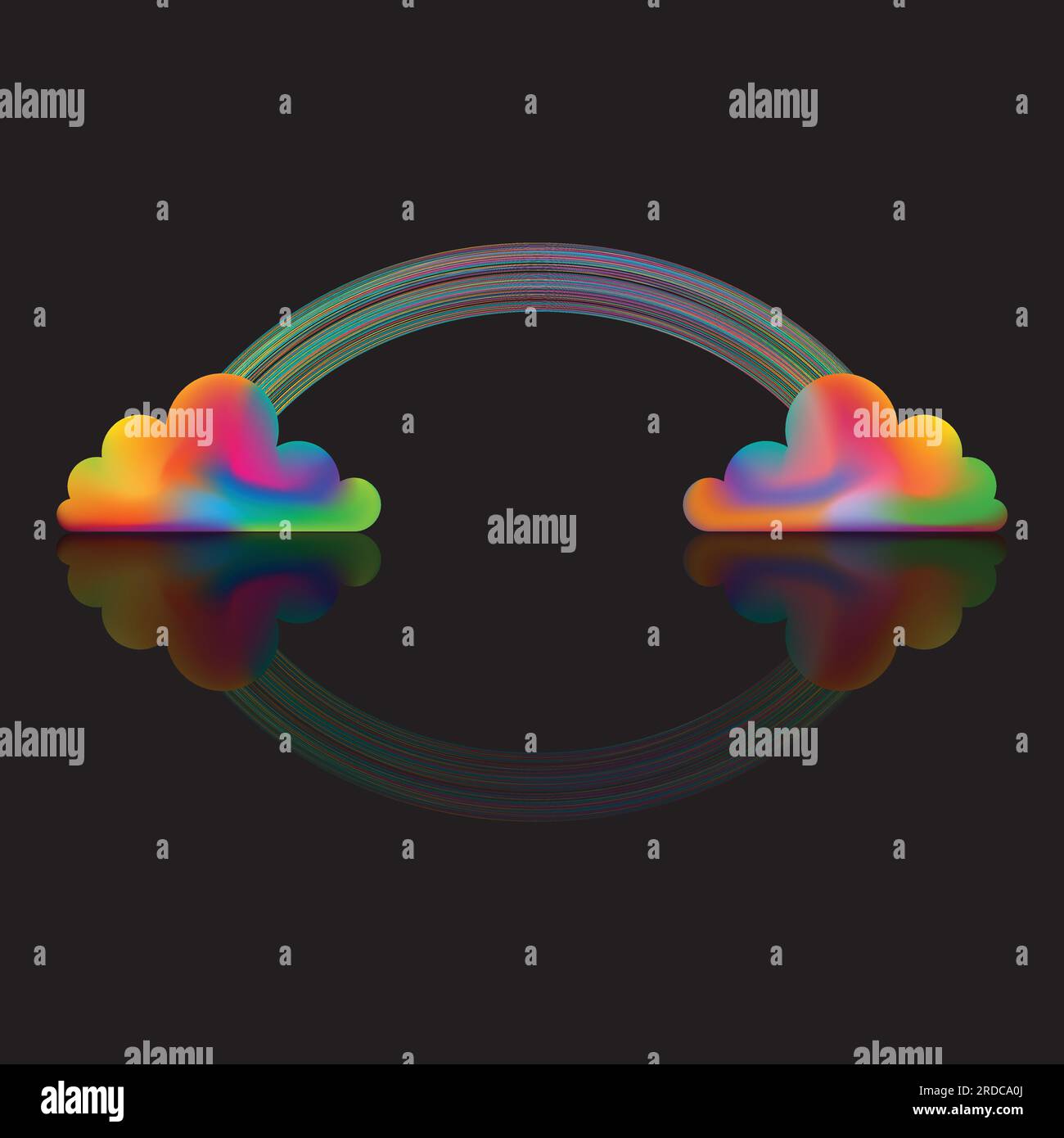 Abstract clouds with colorful rainbow mirror Stock Vector Image & Art ...