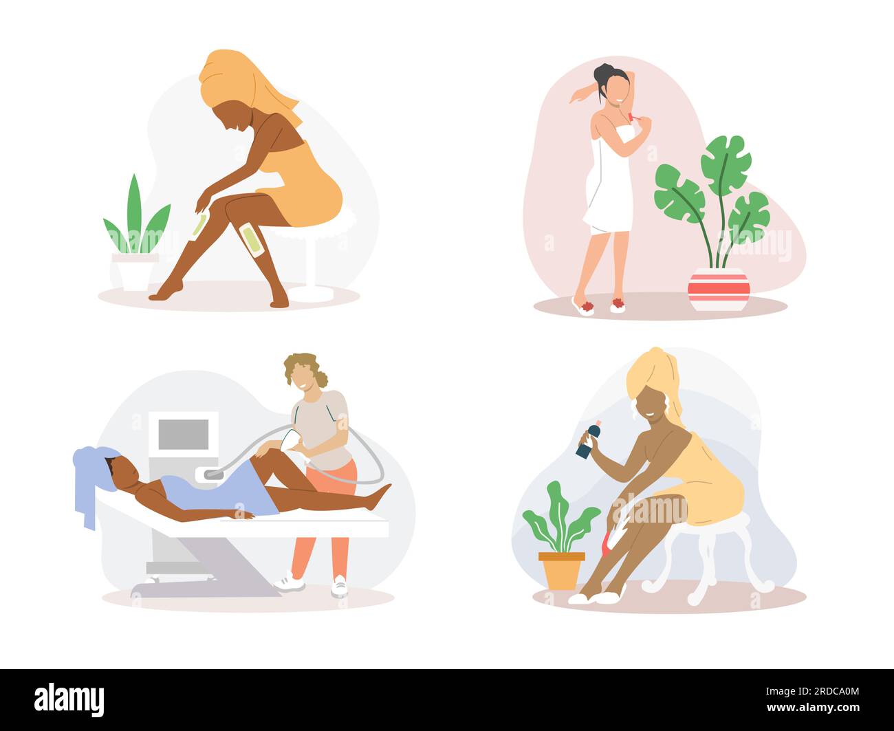 Hair removal procedures, vector flat isolated illustration Stock Vector ...