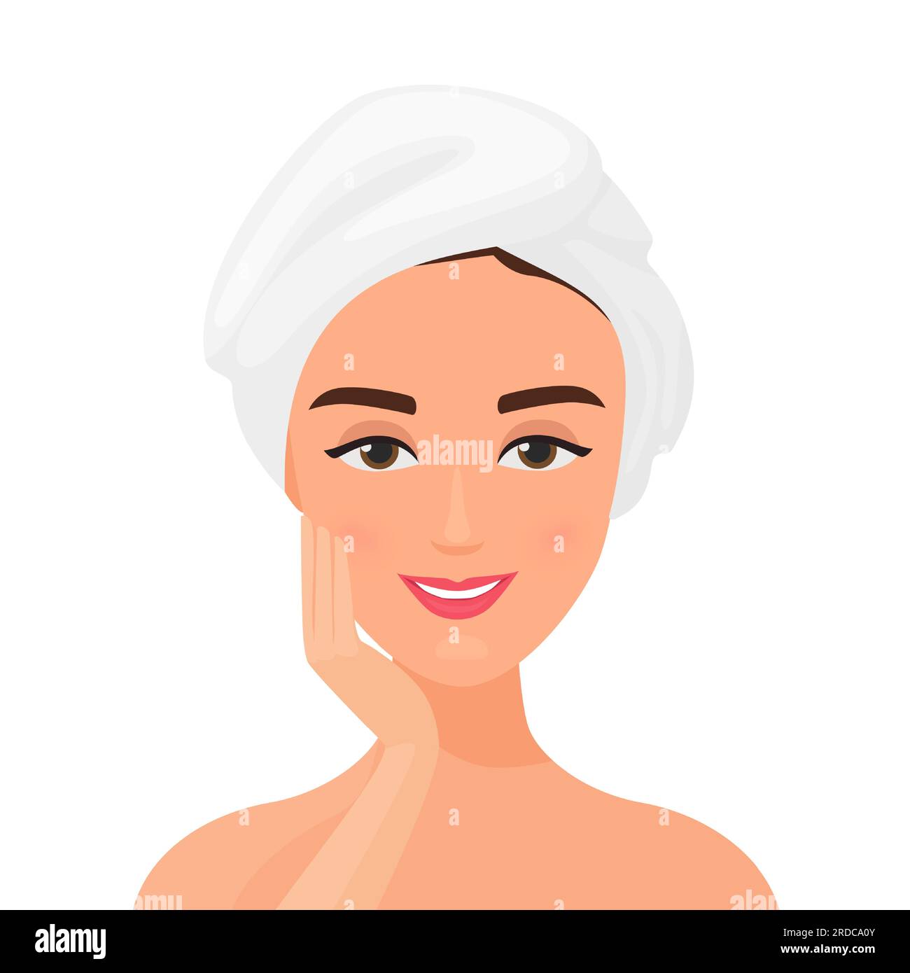 Face Skin Care Treatments Spa Beauty Mask Facial Care Vector Cartoon