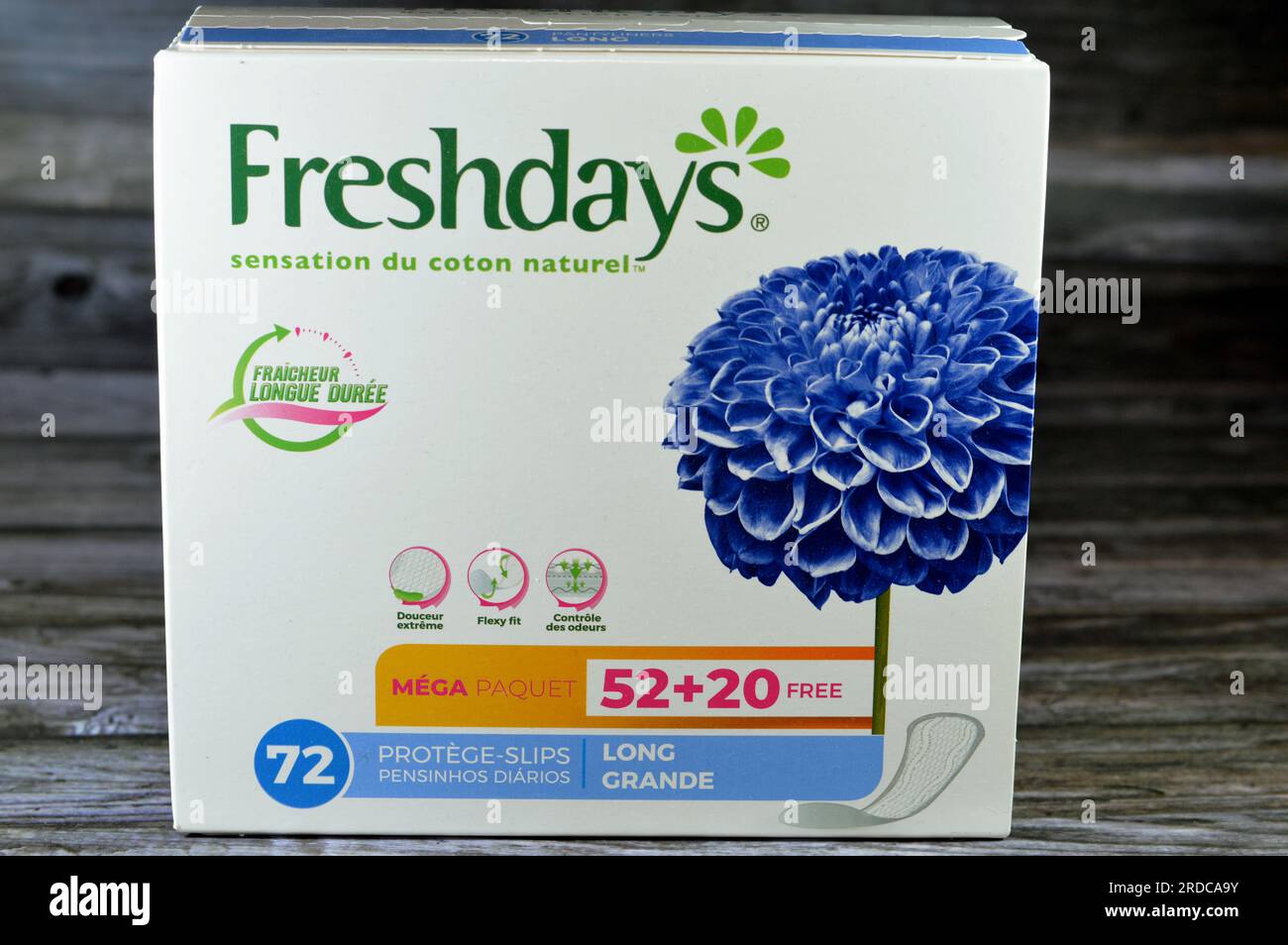 Cairo, Egypt, July 15 2023: Freshdays Fresh Days Pack, natural cotton ...