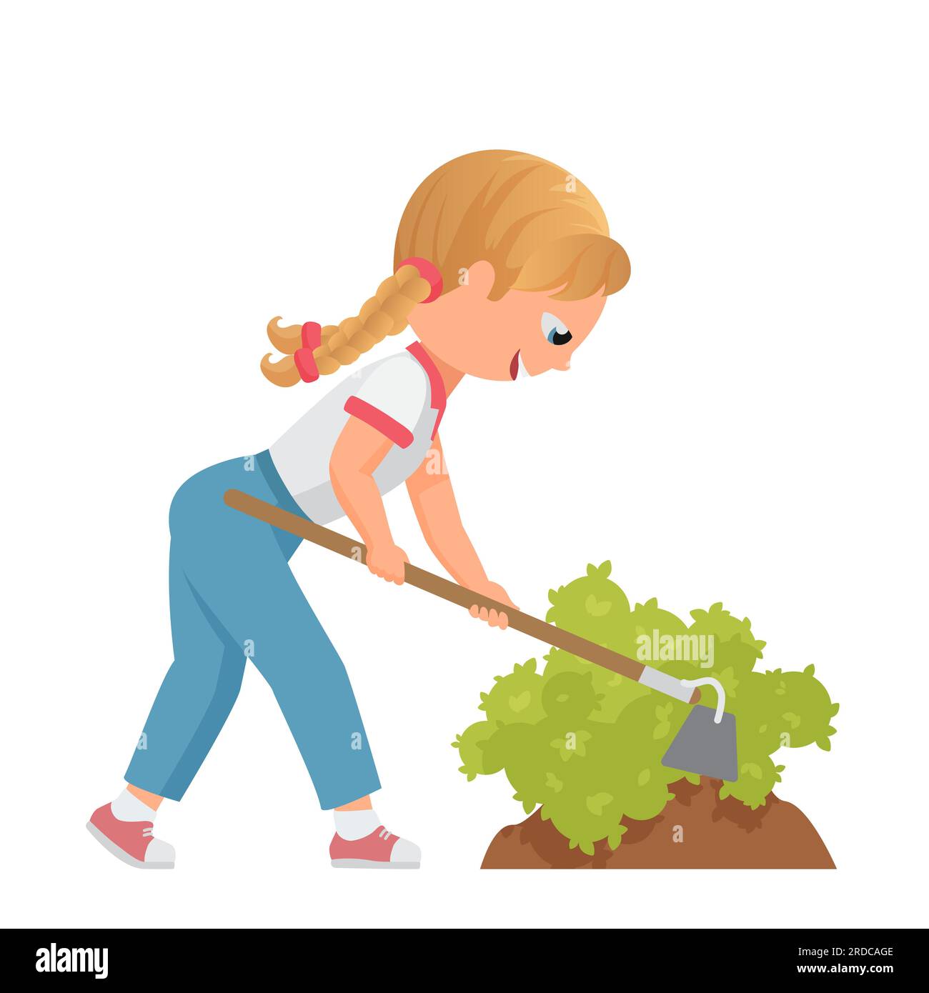 Little girl working in garden. Children gardening activity, save nature ...