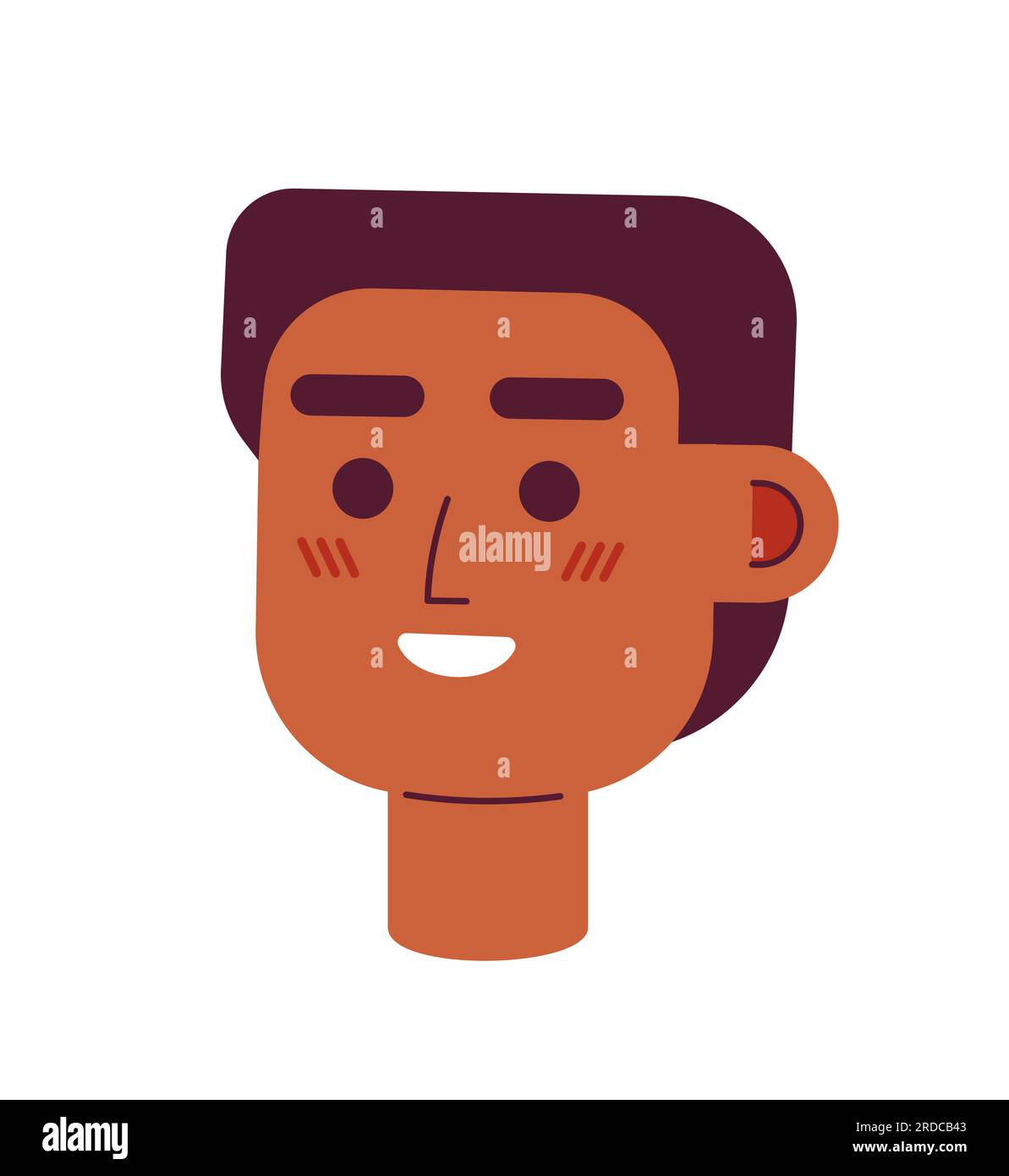 Excited african american man semi flat vector character head Stock ...