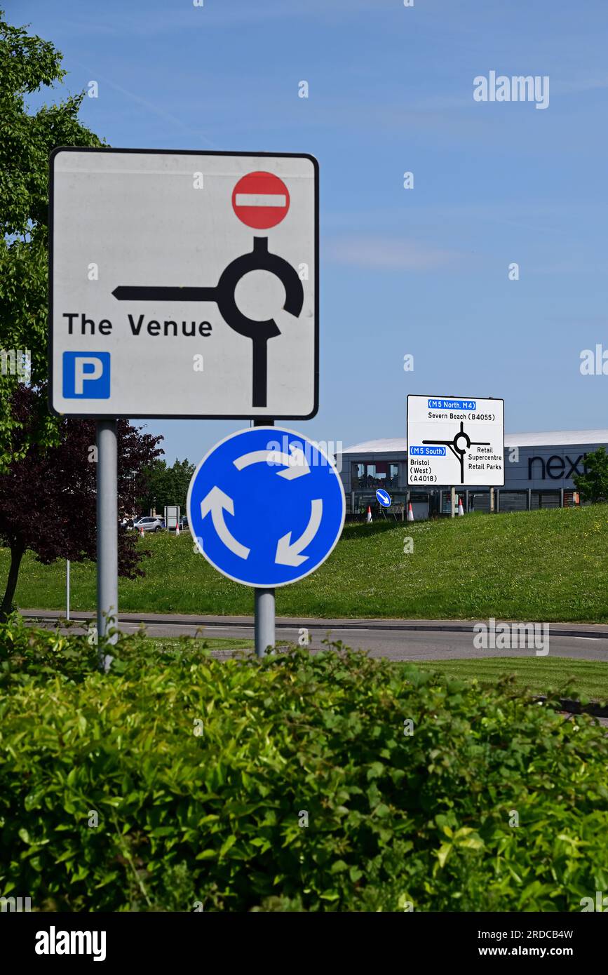 Road Signs At The Mall Shopping Centre Cribbs Causeway Bristol Stock