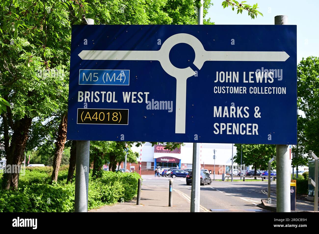 A Road Sign At The Mall Shopping Centre Cribbs Causeway Bristol Stock