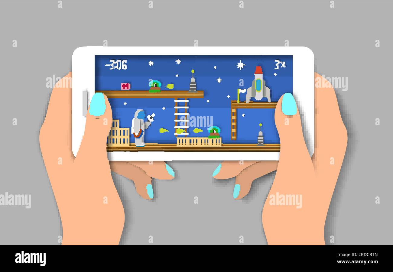 Mobile games, vector flat style design illustration Stock Vector Image ...