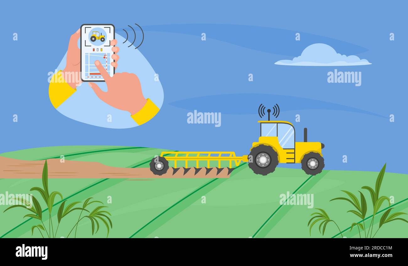 Remote control of plowing field for planting agricultural plants using ...