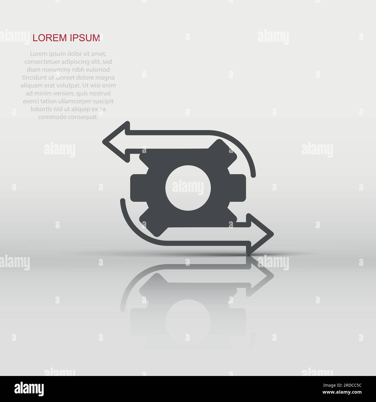 Workflow icon in flat style. Gear effective vector illustration on white isolated background ...