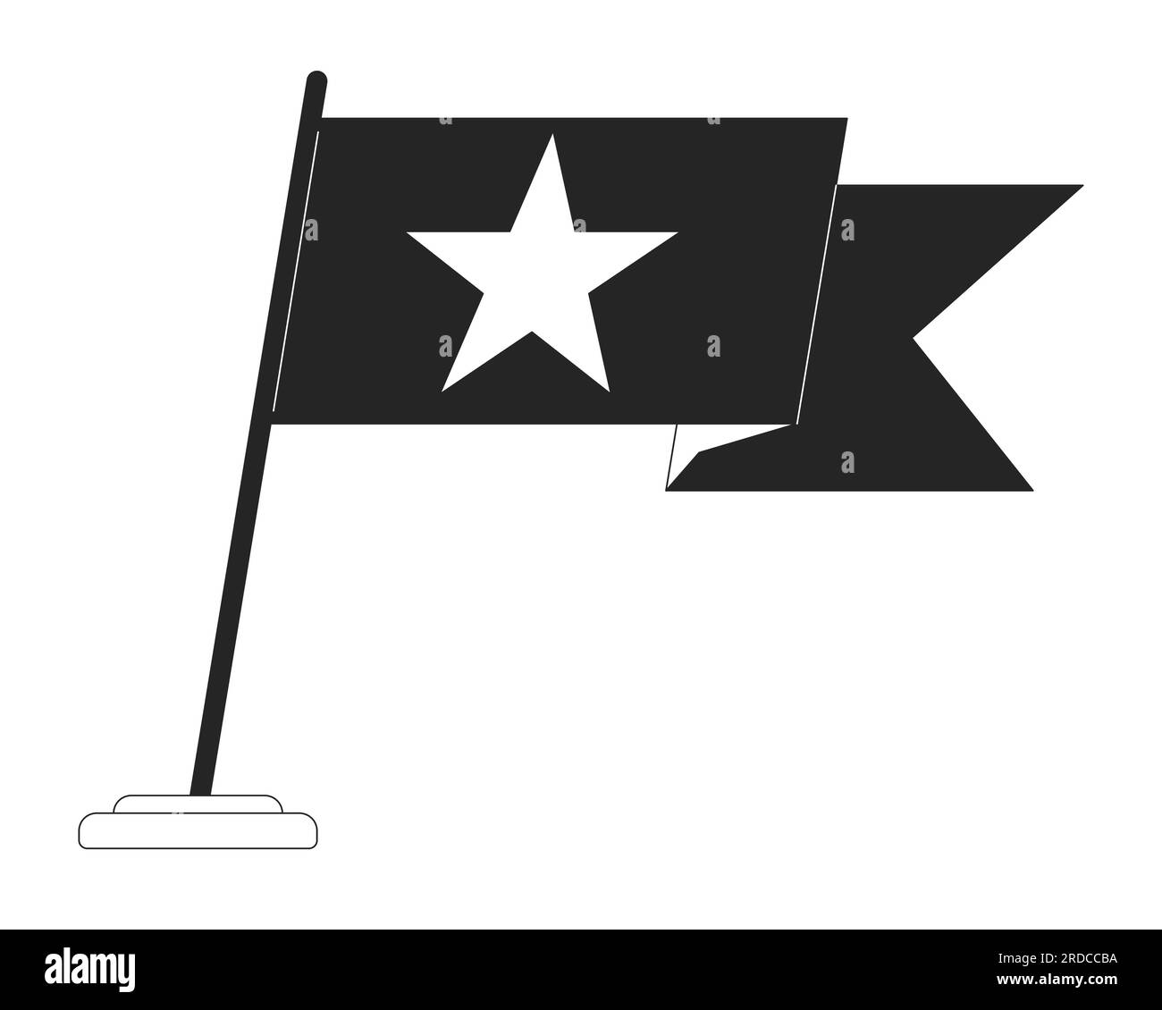 Green flag waving flat monochrome isolated vector object Stock Vector ...