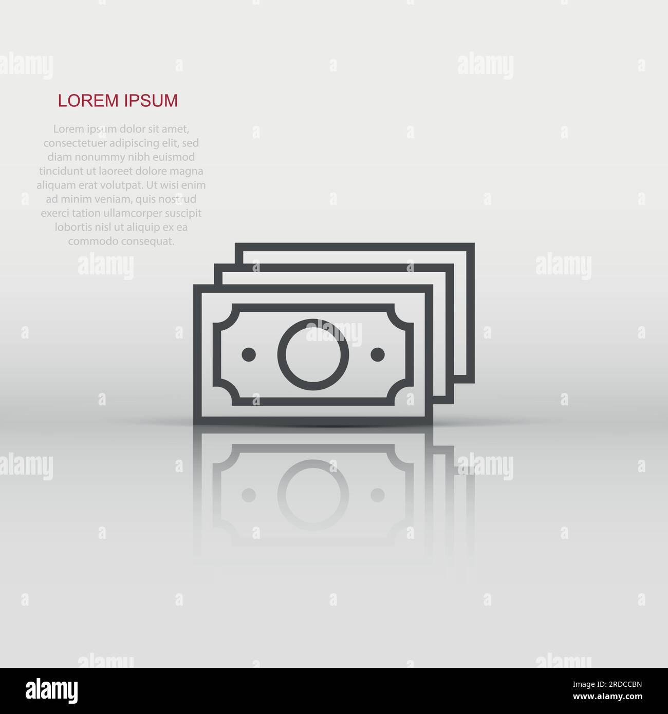 Money stack icon in flat style. Exchange cash vector illustration on ...
