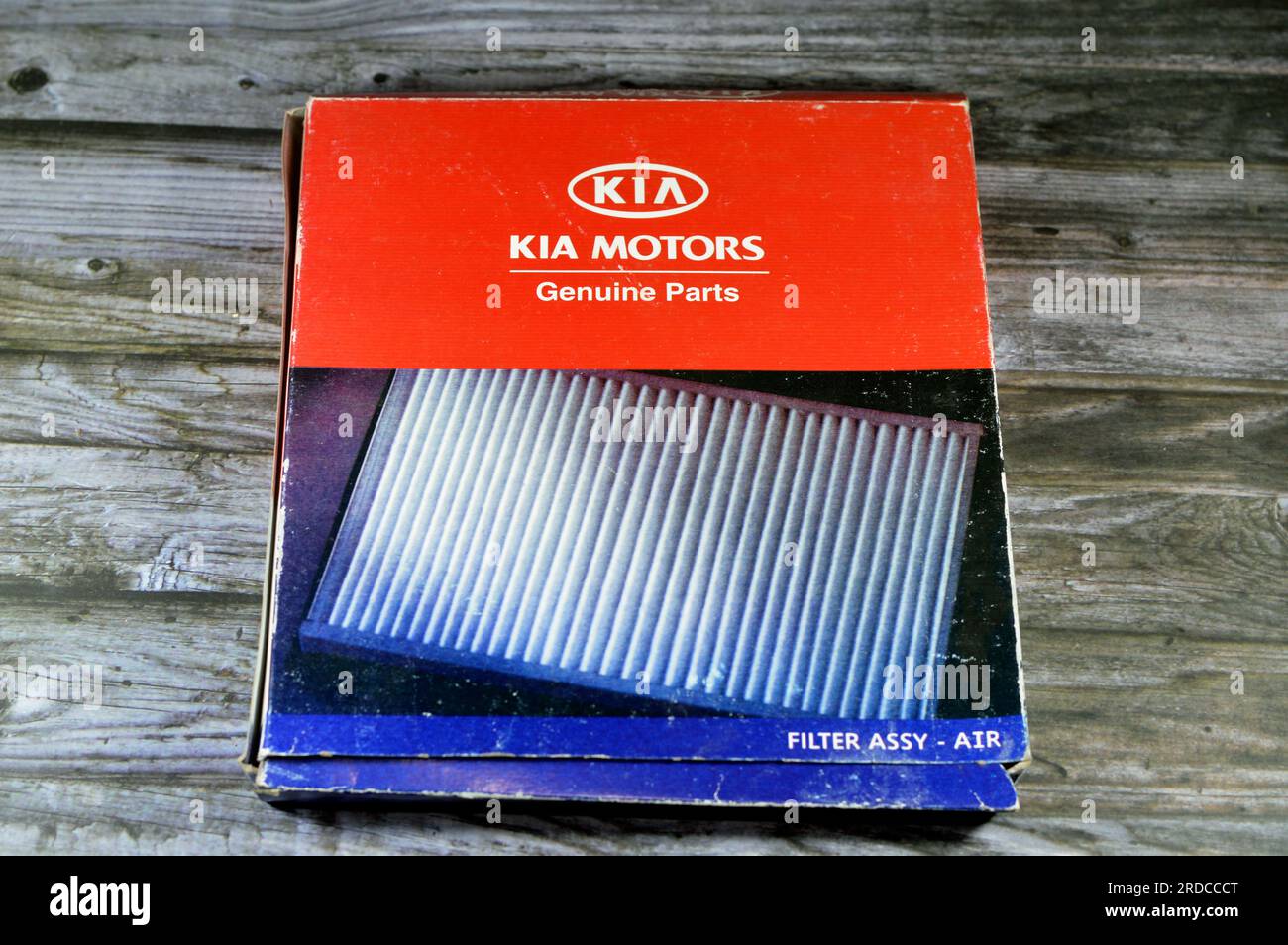Cairo, Egypt, July 11 2023: KIA Motors genuine parts, AC air ...