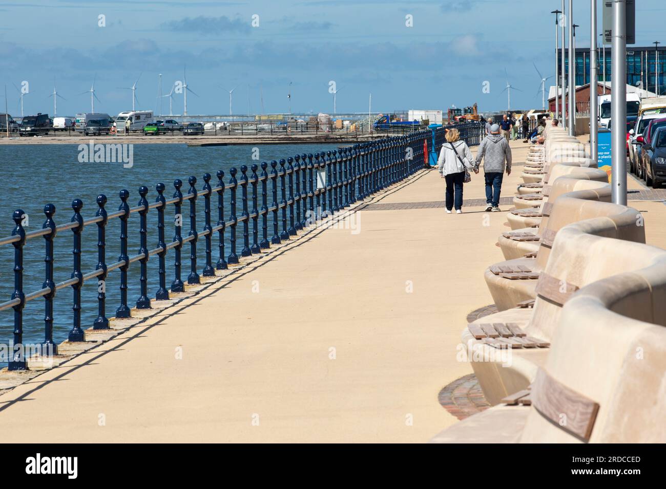 The recently completed flood defence systems and wall at West Kirby ...