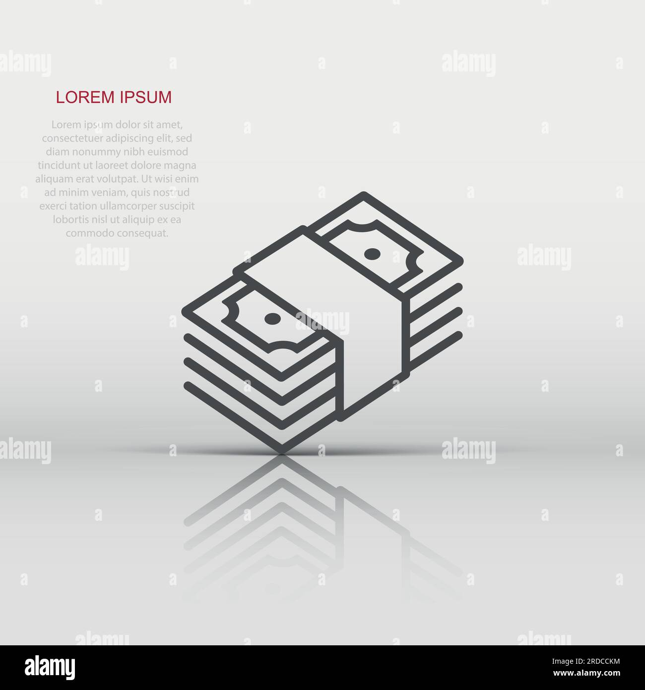 Money stack icon in flat style. Exchange cash vector illustration on ...
