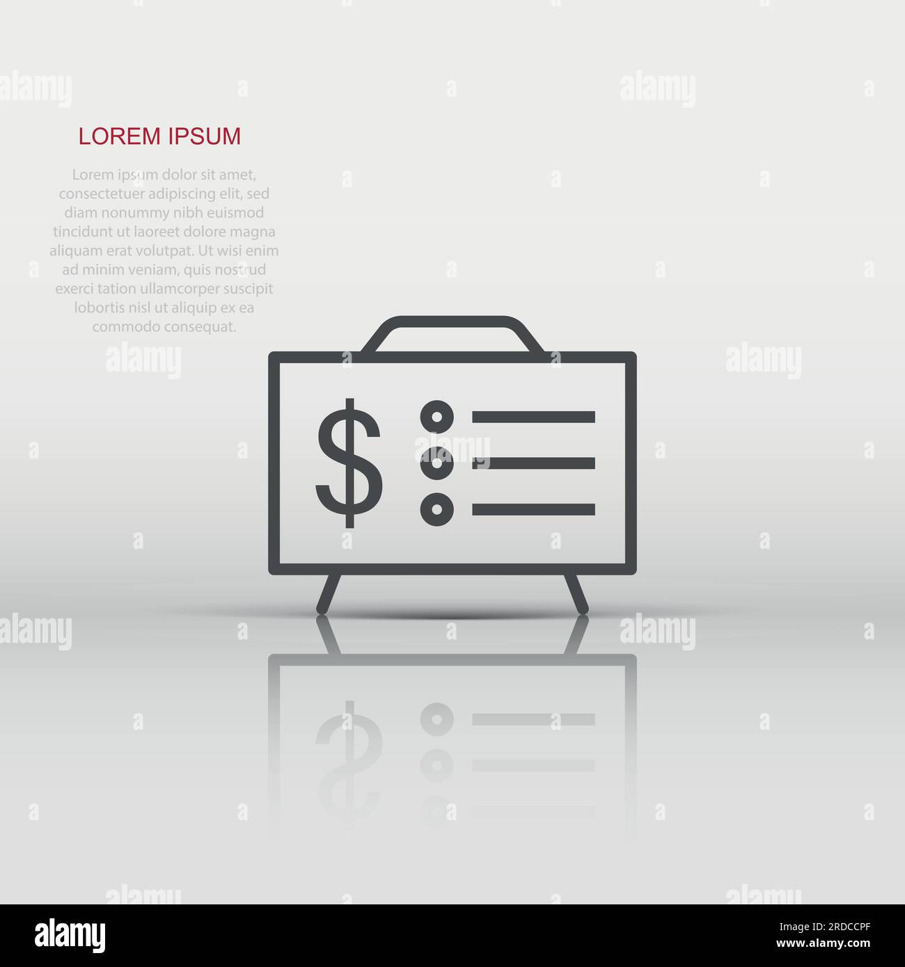 Financial presentation icon in flat style. Money analysis vector ...