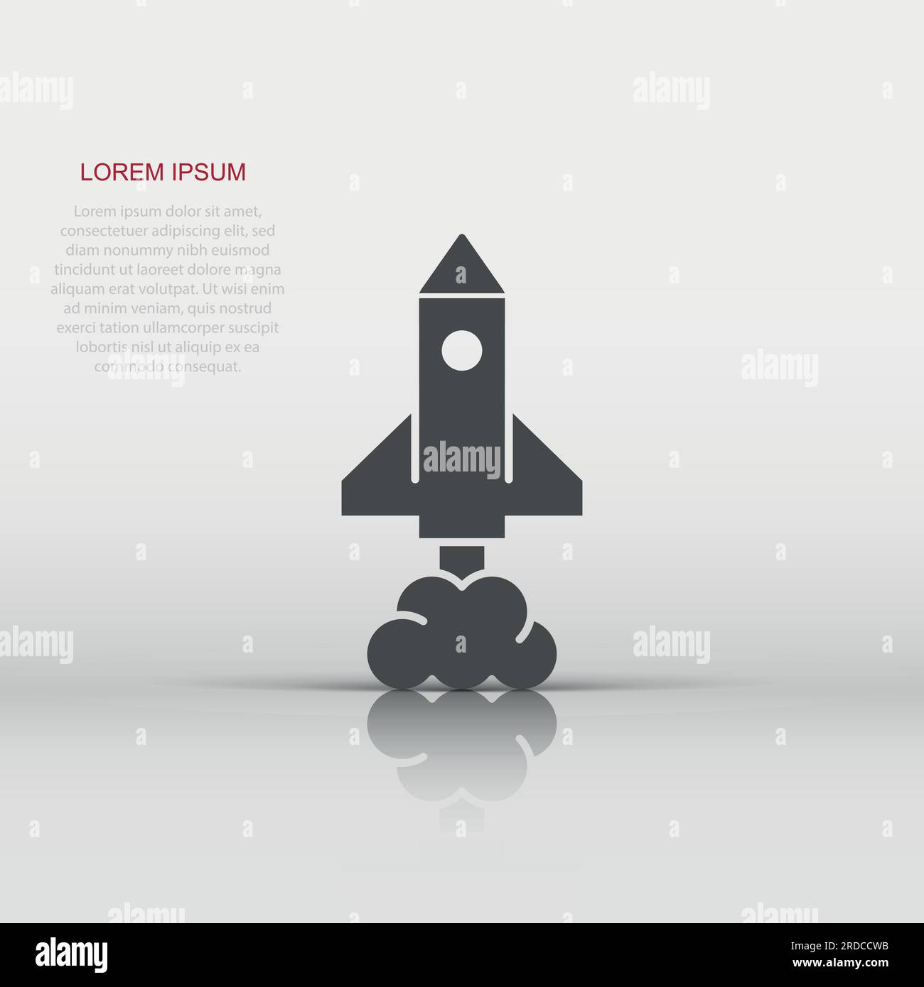 Rocket icon in flat style. Spaceship launch vector illustration on ...