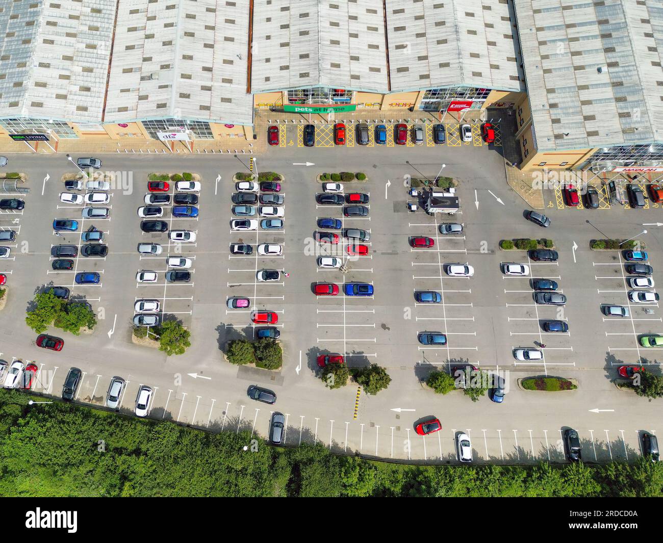 Aerial view retail park in hi-res stock photography and images - Alamy
