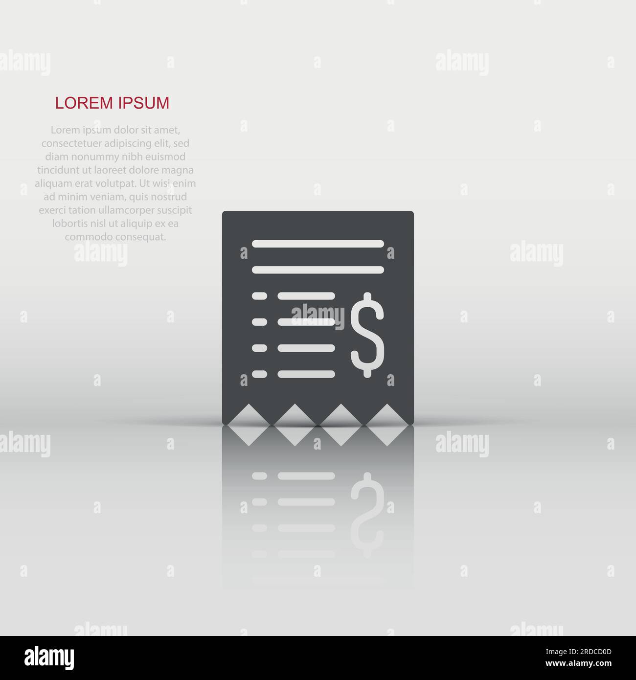 Money check icon in flat style. Checkbook vector illustration on white ...