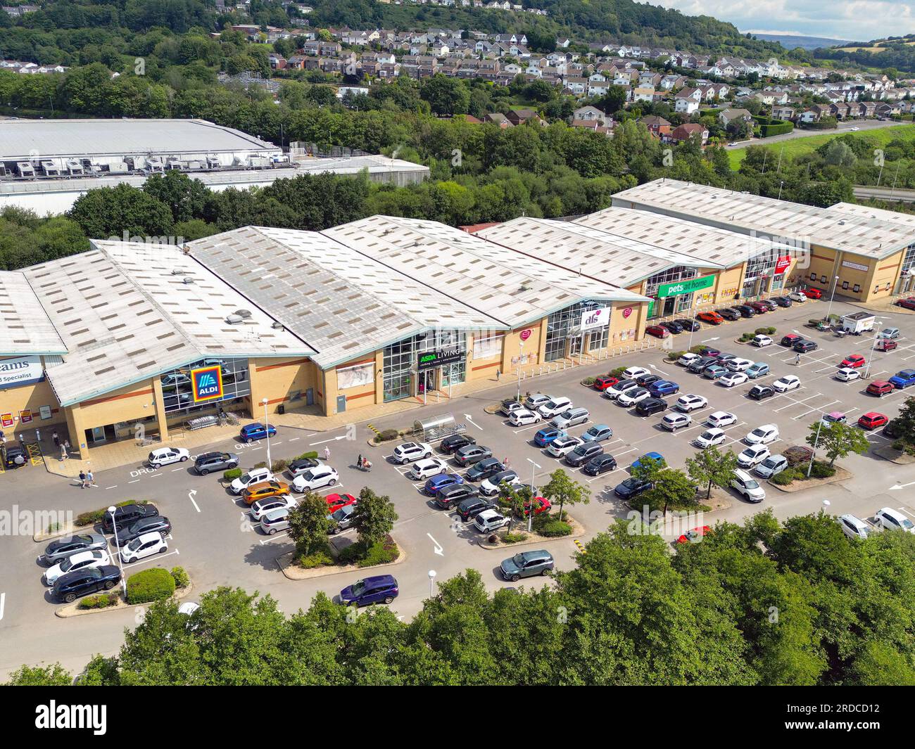 Aerial view retail park in hi-res stock photography and images - Alamy