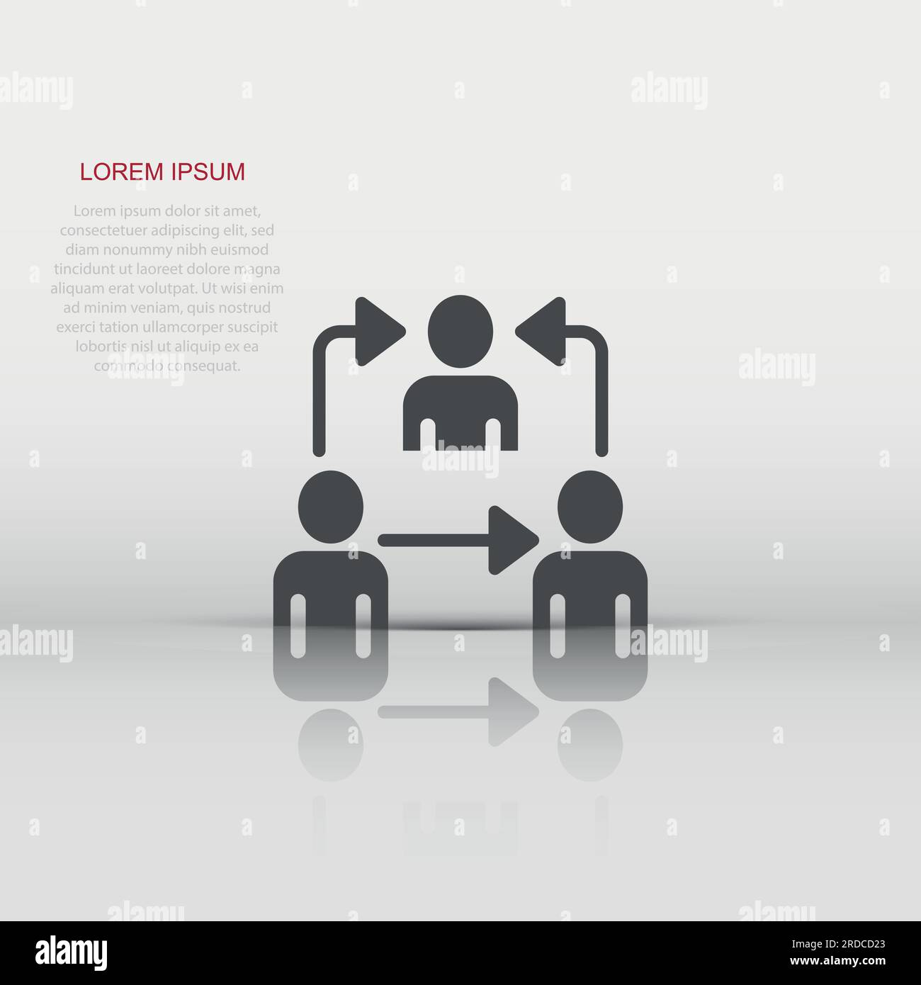 People referral icon in flat style. Business communication vector ...