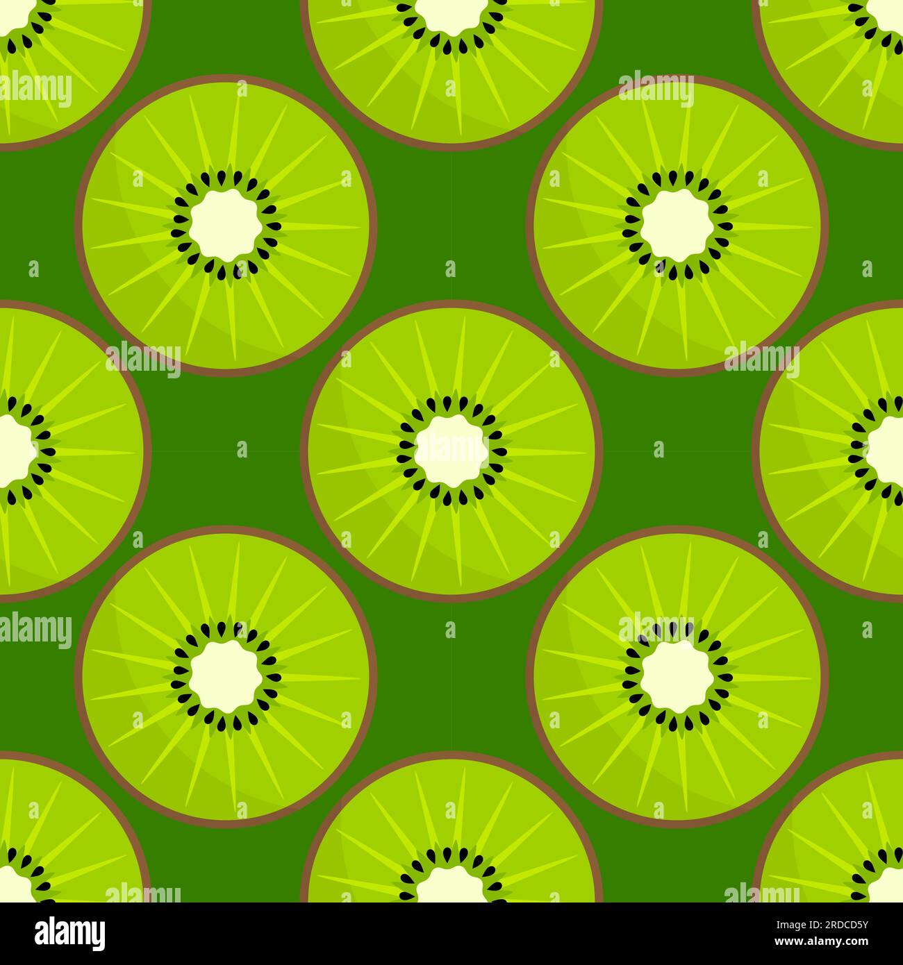 Kiwi fruit slices seamless green pattern. Vector illustration Stock ...