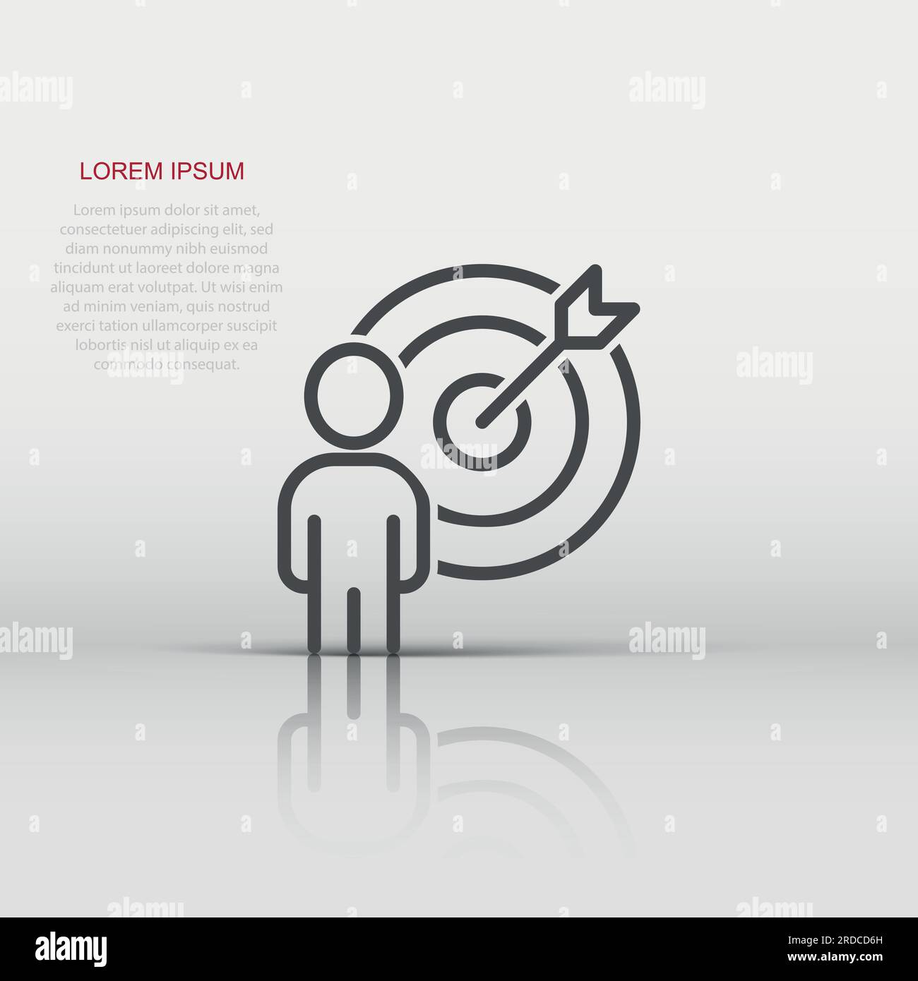 People target icon in flat style. Search human vector illustration on ...