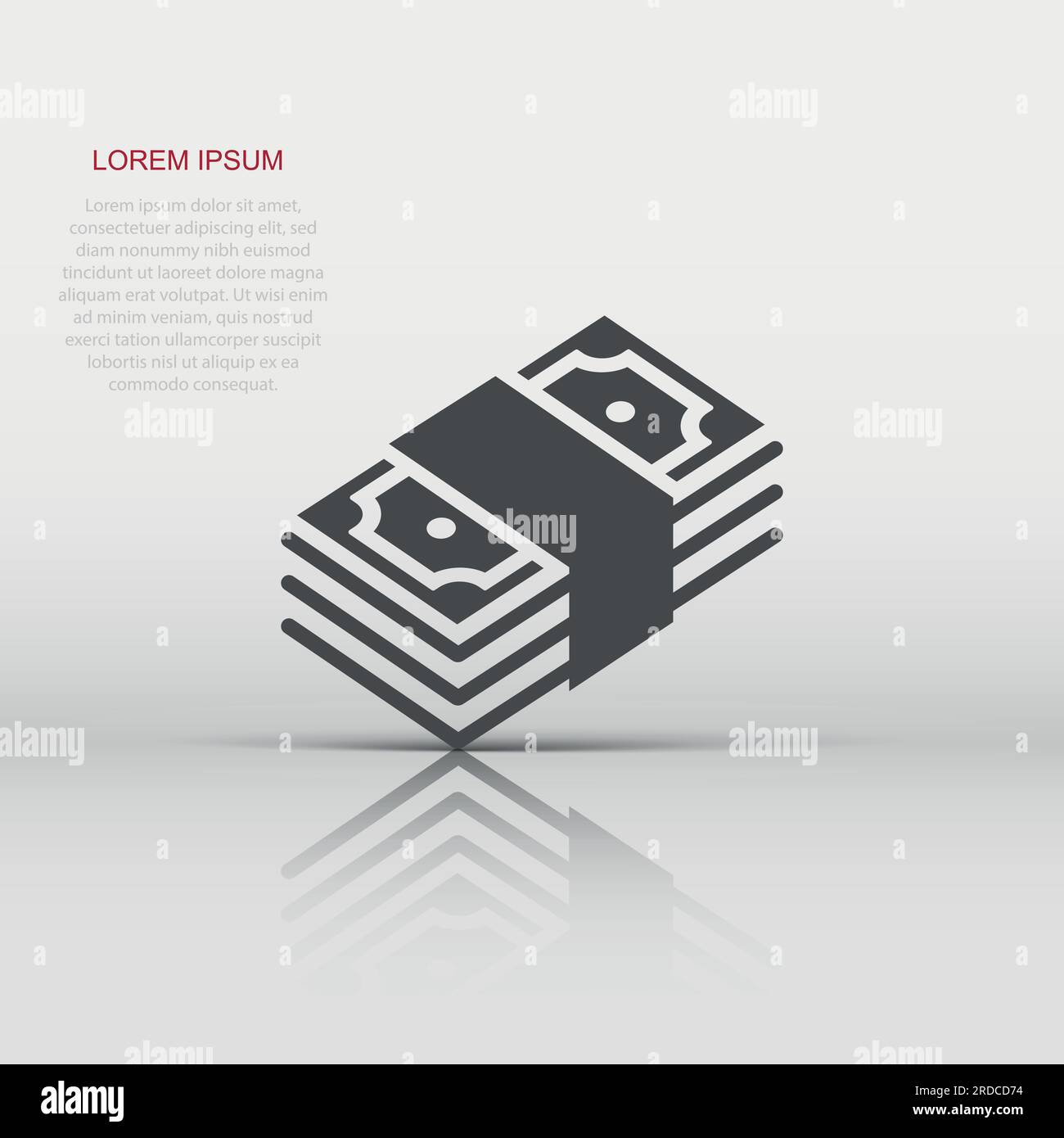 Money stack icon in flat style. Exchange cash vector illustration on ...