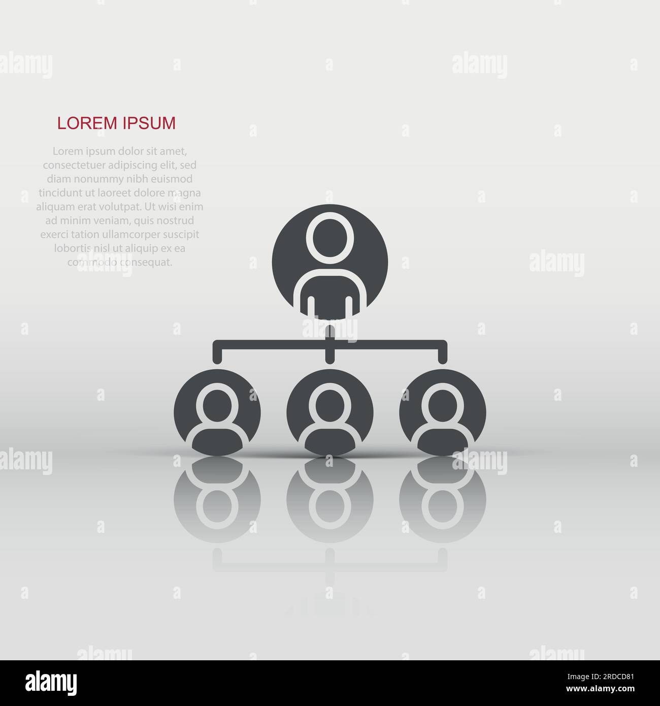 Corporate organization chart with business people vector icon in flat ...